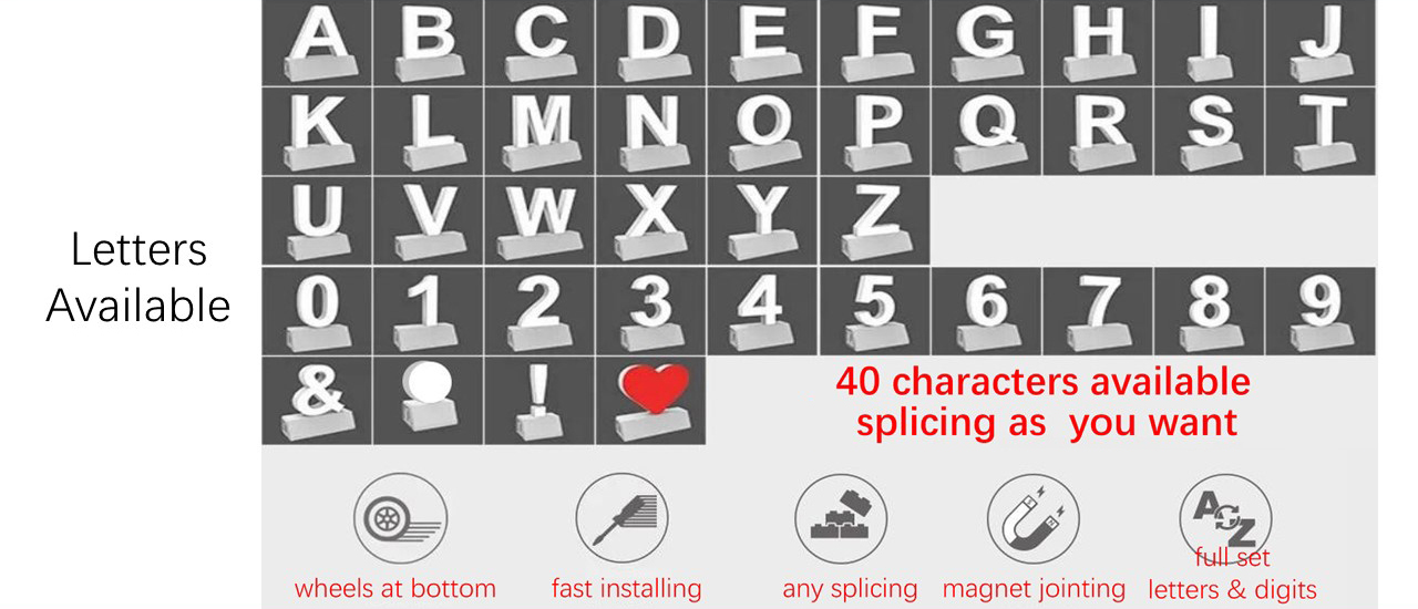 Free Splicing LED Letter Display for Showing Name in Events